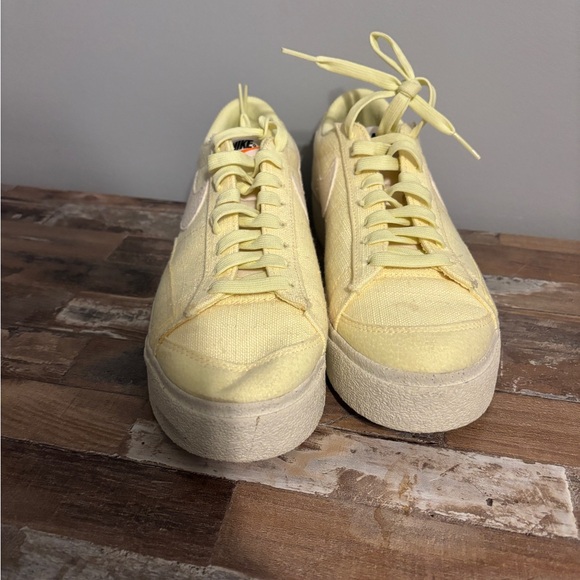 Nike | Shoes | Nike Light Yellow Canvas Sneakers | Poshmark